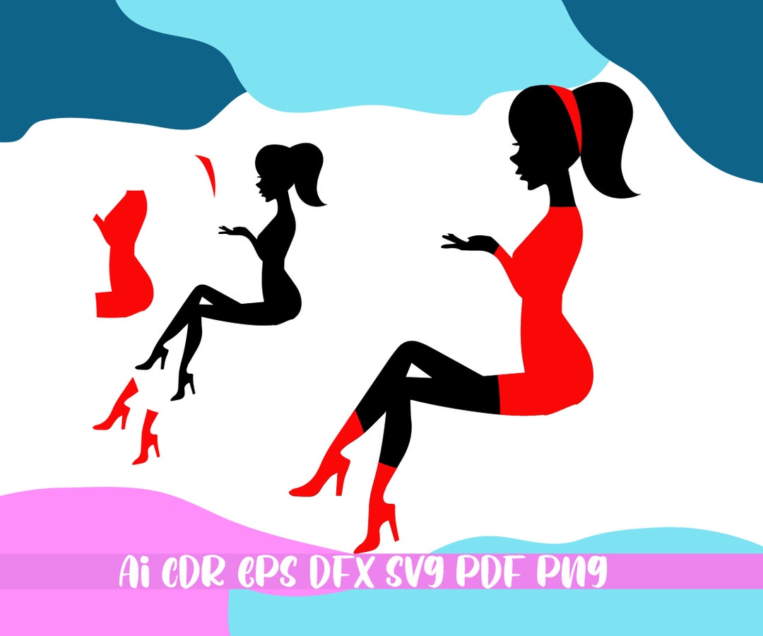 Sitting Lady Silhouette ,sitting Lady Svg Cake Topper,sitting Lady With ...