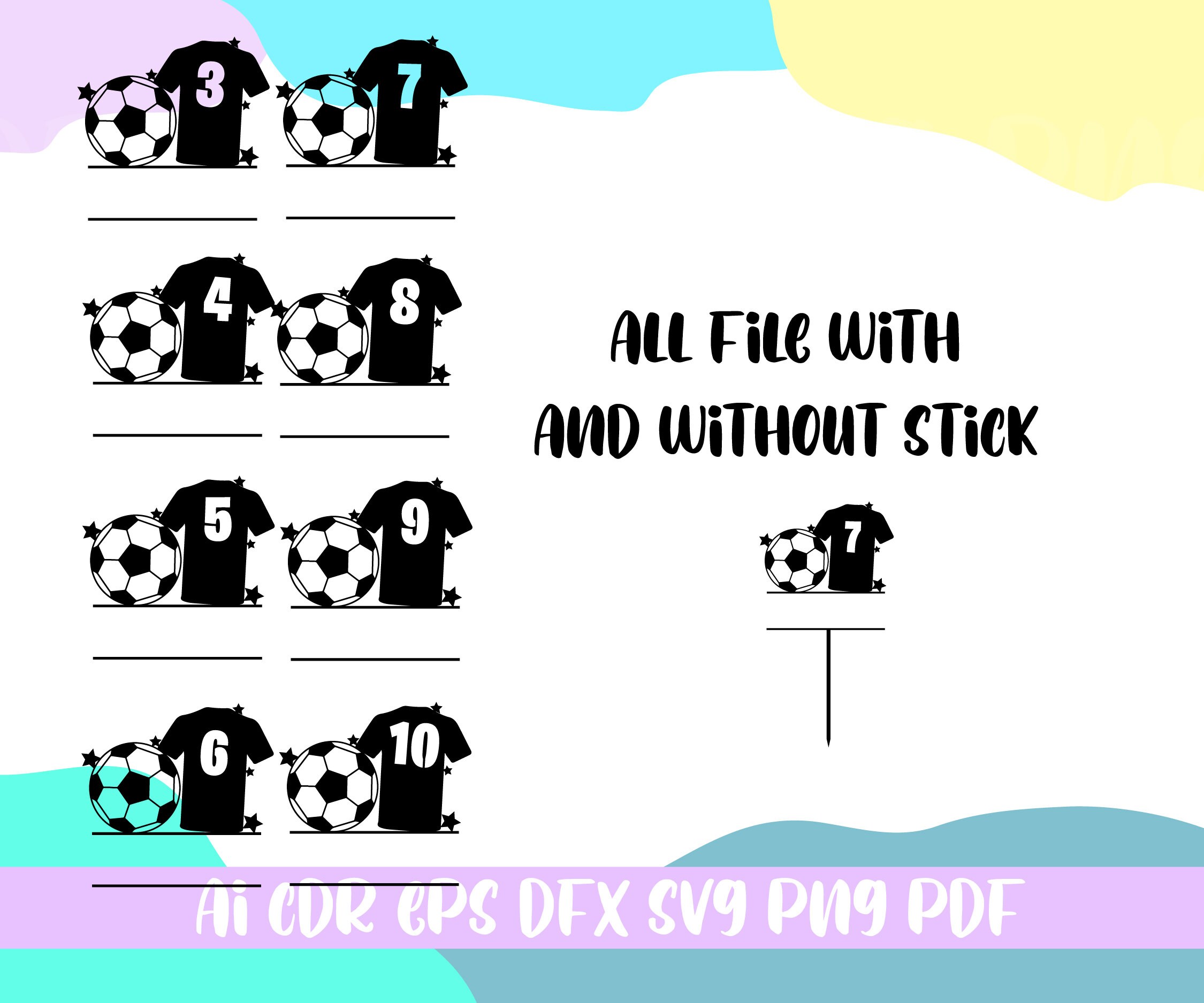 Soccer Birthday Cake Topper Svgcake Topper Happybirthday Svg - Etsy