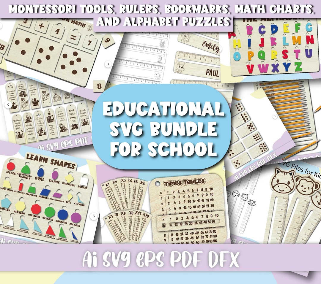 Educational SVG Bundle for School and Learning | Montessori Tools ...