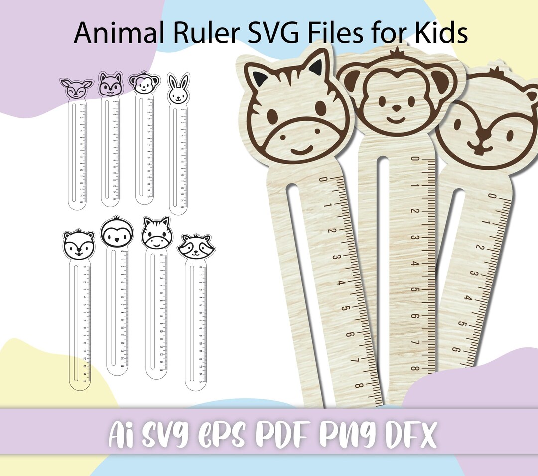 Animal Rulers SVG Files for Kids | Fun Measuring Tools for Children ...