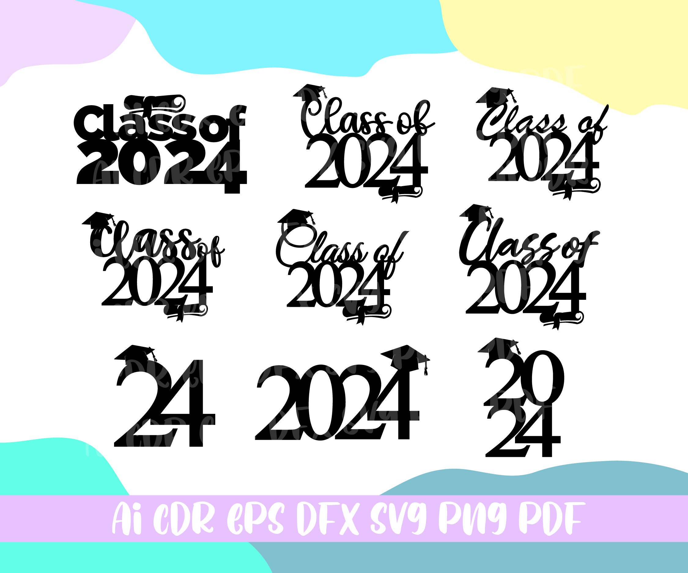 Class of 2024 Cake Topper Svggraduation Day Svggrads Cake - Etsy