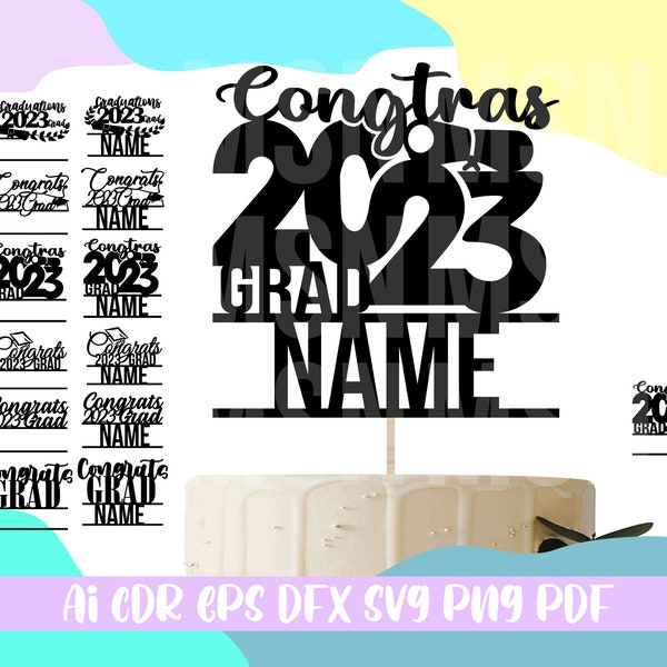 Graduation Cake Topper 2023 Svg - Etsy