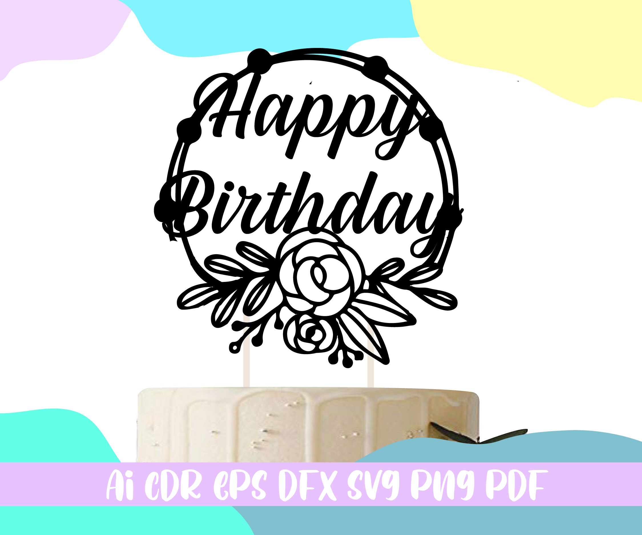 Circle Frame Svg Bundle Cake Topper Svg Files for Cricut - Etsy