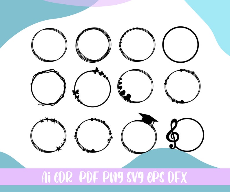 Marco de círculo svg, cake topper svg, archivos para cricut, marco de ...