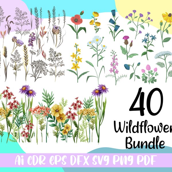 Wildflower Svg - Etsy