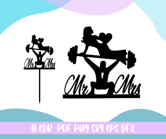 Cake Topper Wedding Svg Wedding Decorations Svg Mr and Mrs - Etsy