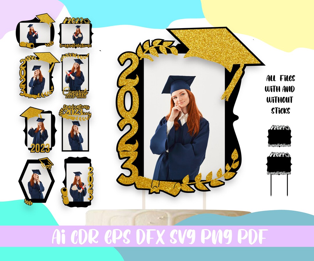 Graduation Cake Topper Bundle SVG as a Gift a Free Bundle ,personalized ...