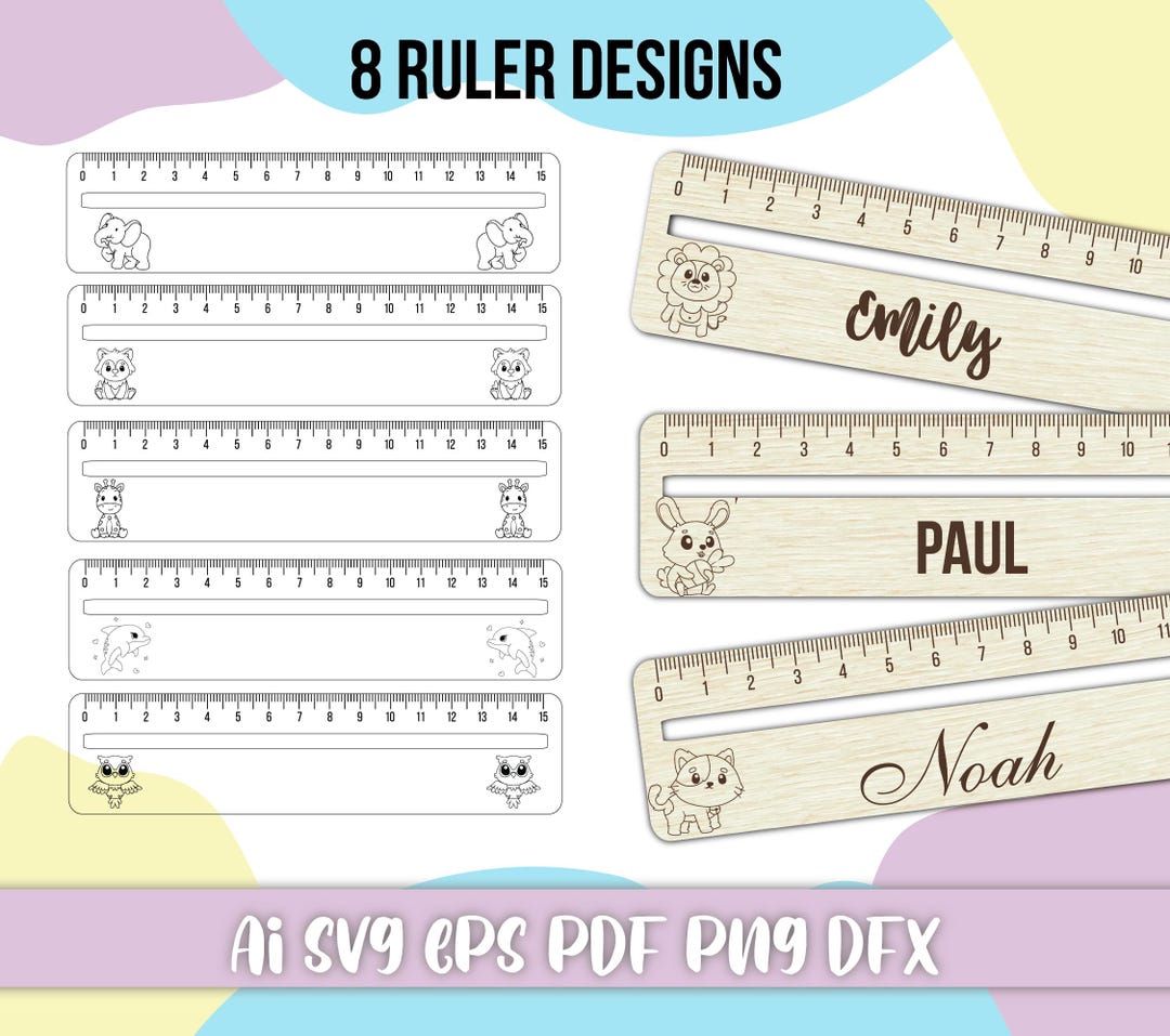 Baby Animals Rulerback-to-school Kids' Rulers Laser Cut Digital File ...