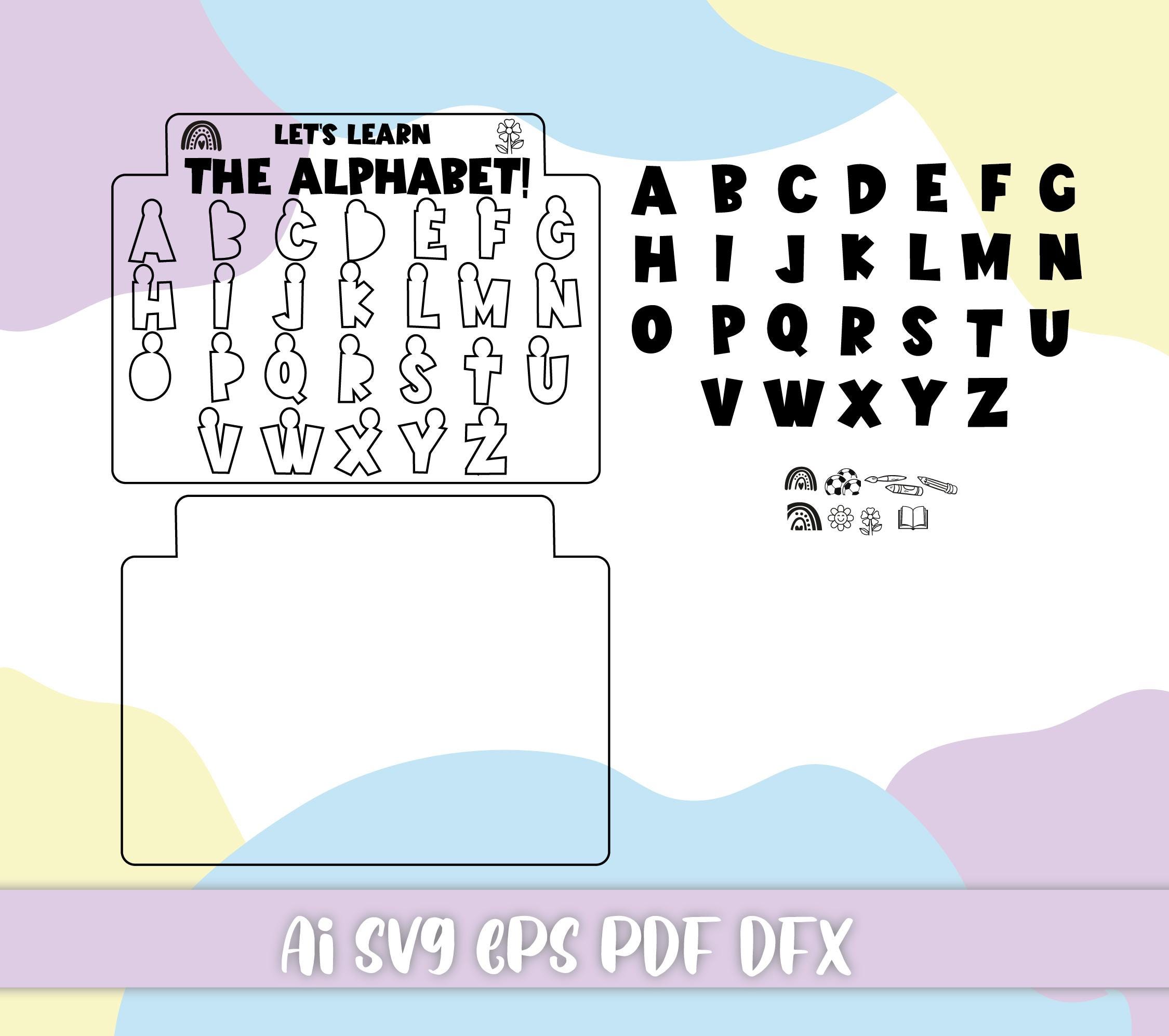 Montessori Alphabet Puzzle SVG | Educational Laser Cut File for Kids ...