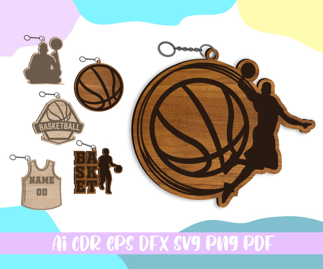 Basketball Keychain Bundle Svg,laser Cut File,bundle Basketball Day ...