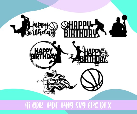 Basketball Birthday Cake Topper SVG Bundlecake Topper - Etsy