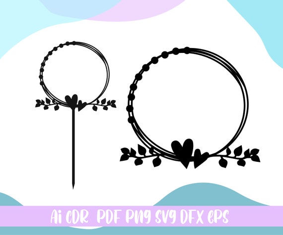 Circle Frame Svg Cake Topper Svg Files for Cricut Wreath - Etsy Australia