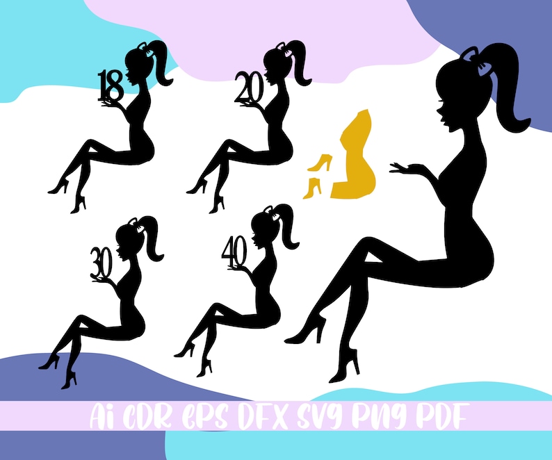 Sitting Lady Silhouette ,sitting Lady Svg Cake Topper,sitting Lady With ...