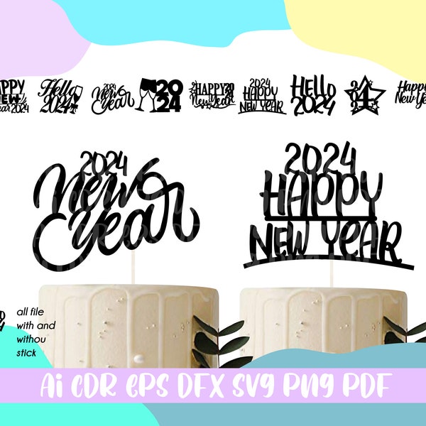 New Year Cake Topper - Etsy