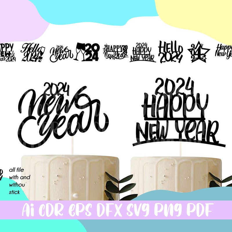 New Year Cake Topper - Etsy