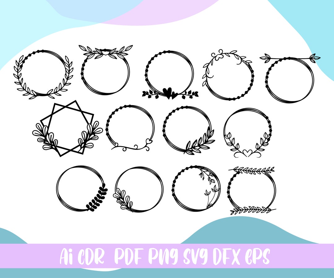 Circle Frame Svg, Cake Topper Svg, Files for Cricut, Wreath Frame ...