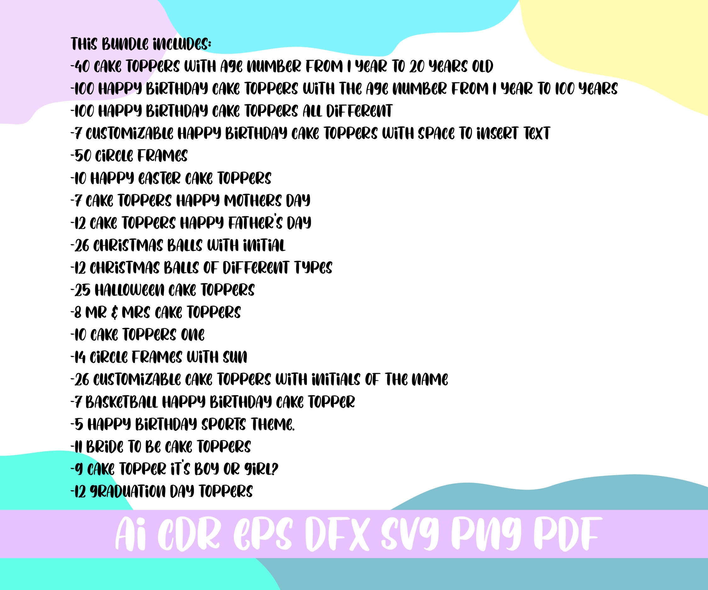 500 Cake Topper SVG Bundle cake Decorations Svghappy - Etsy Canada