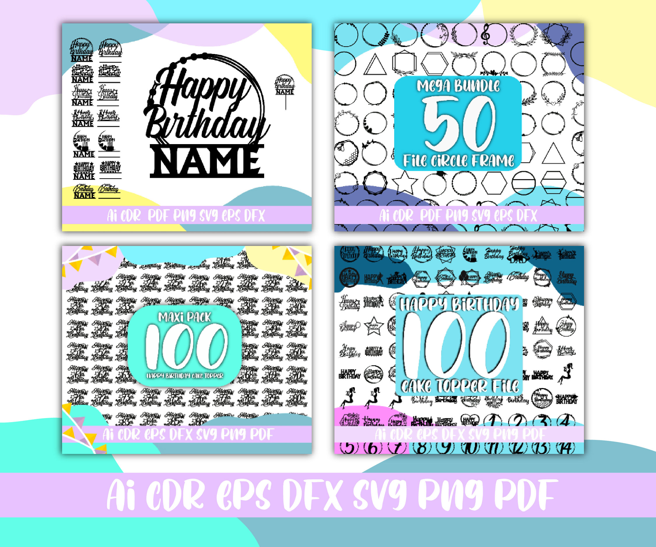 500 Cake Topper SVG Bundle cake Decorations Svghappy - Etsy