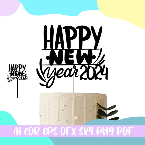 New Year Cake Topper - Etsy