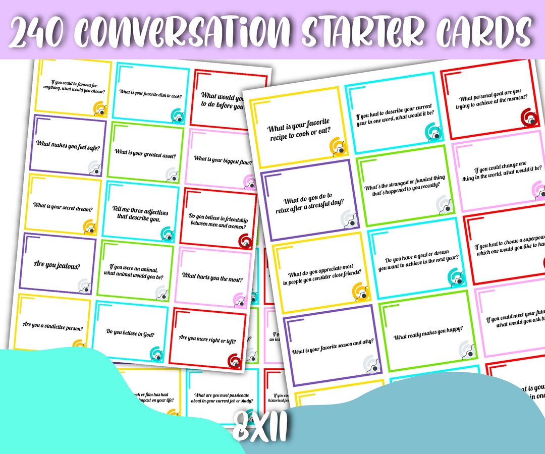 240 Starter Conversation Cards. Icebreaker Game, Games to Pass the Time ...