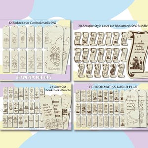 150 Laser Cut Bookmarks SVG Bundle | Digital Files for Glowforge, Xtool ...