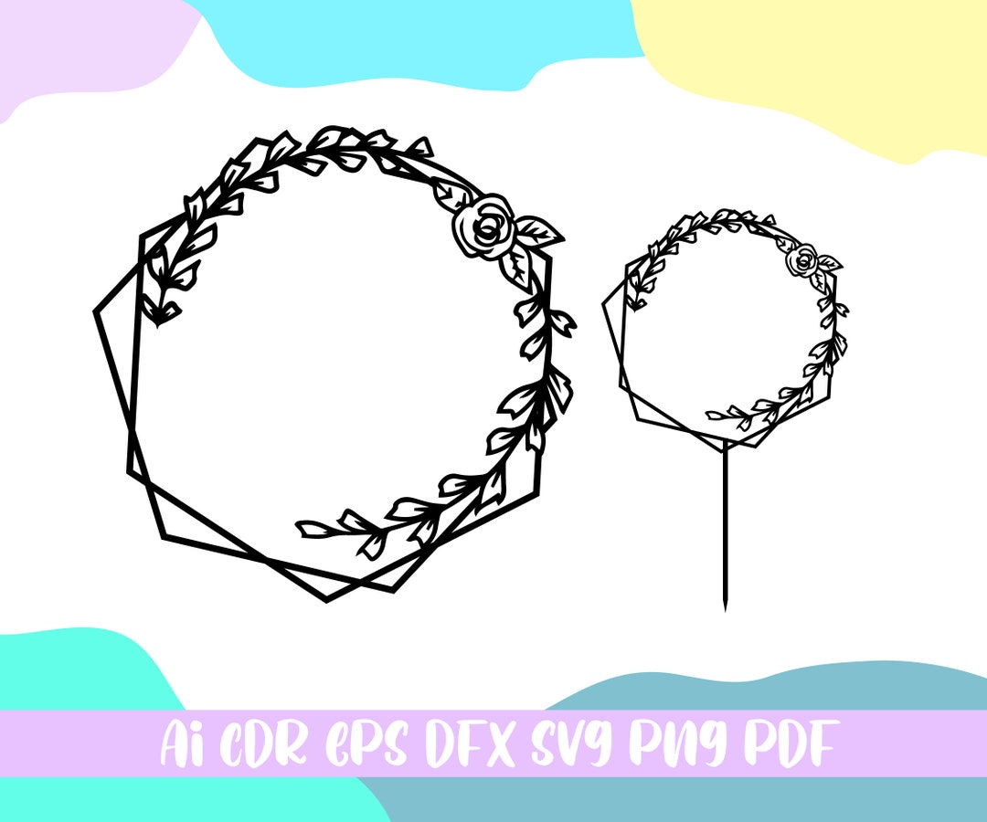Circle Frame Svg Bundle, Cake Topper Svg, Files for Cricut, Wreath ...