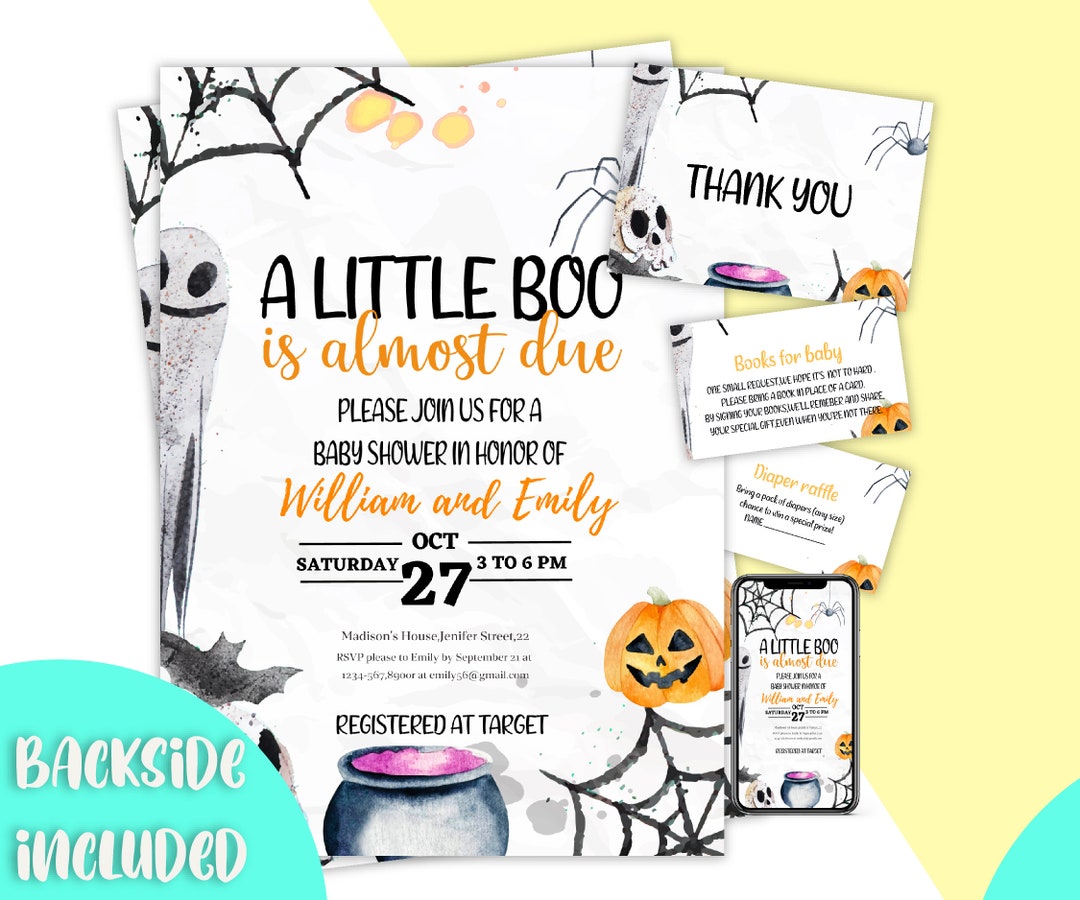 Spooky Baby Shower Invitation,halloween Baby Shower Invite,editable ...