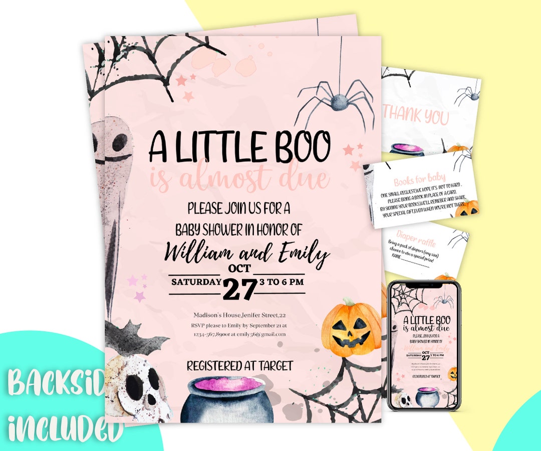 Spooky Baby Shower Invitation,halloween Baby Shower Invite,editable ...