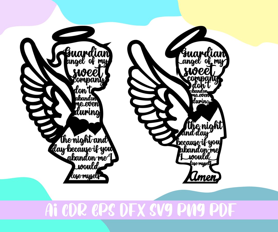 Ángel Guardian Svg,ángel Con Una Oración Inside Svg,english Angels Svg ...