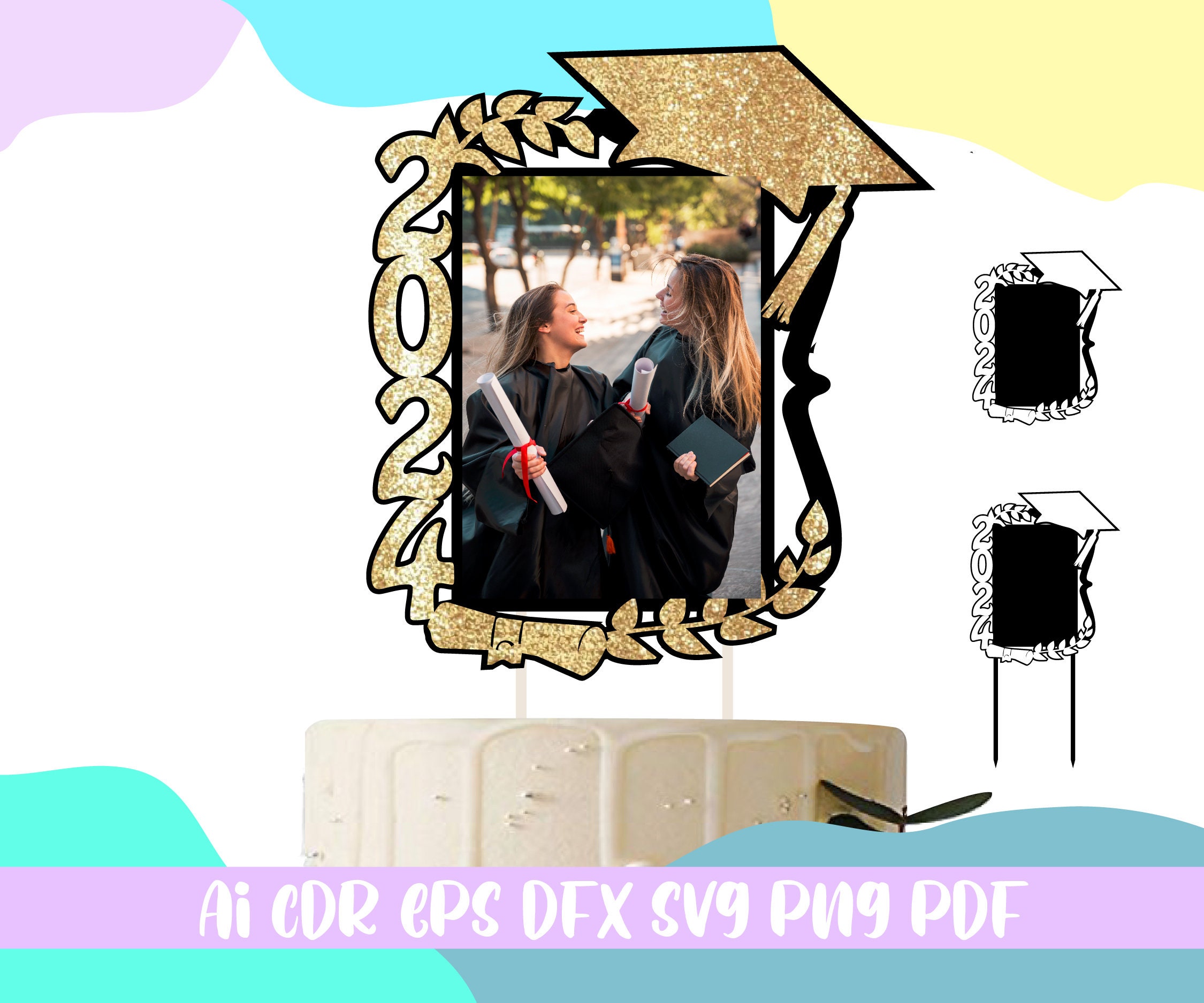 Graduation Cake Topper Svgpersonalized Cake Topper SVGDIY - Etsy