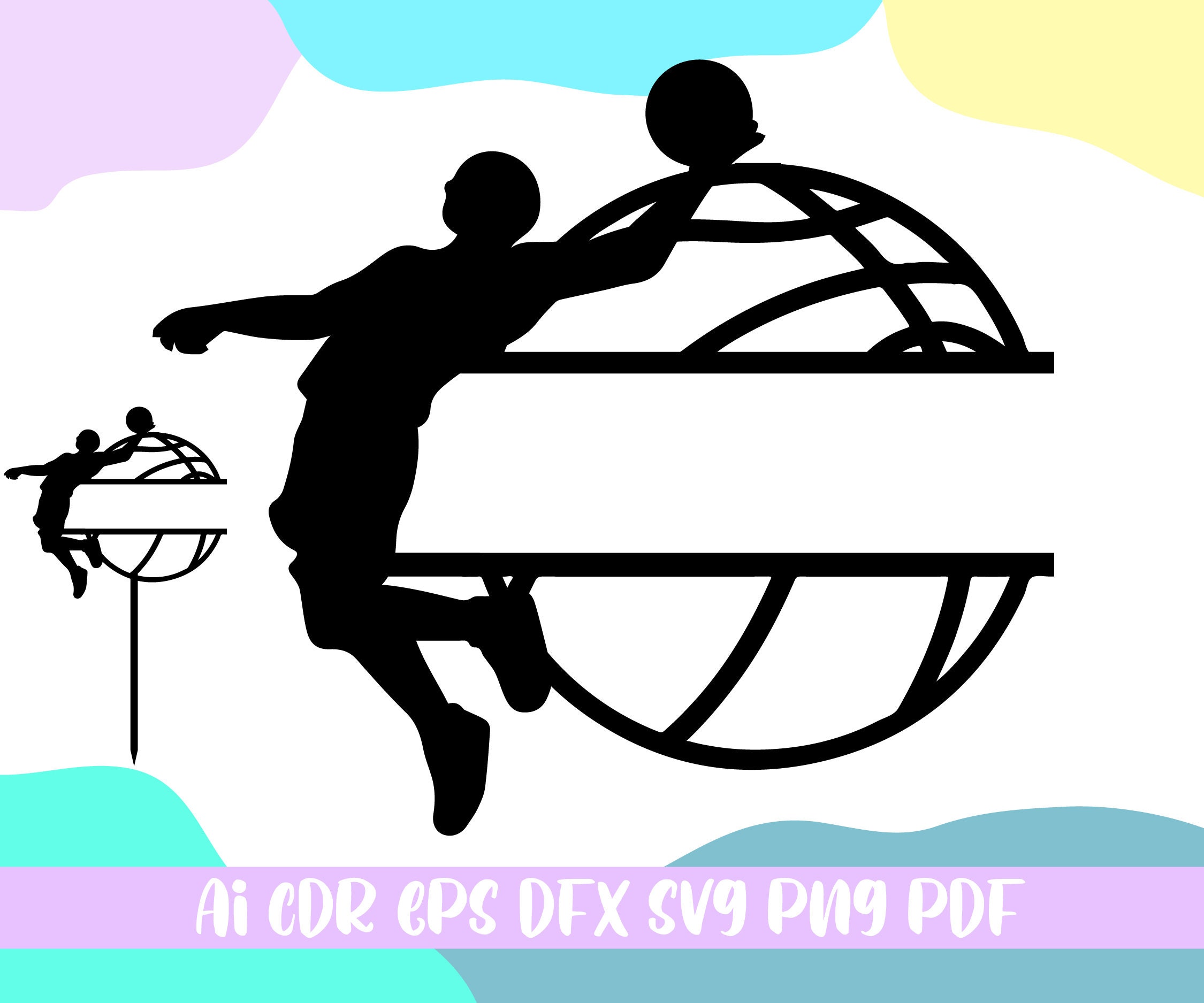 Personalized Basketball Cake Topper Svg,basket Birthday Topper,vector ...