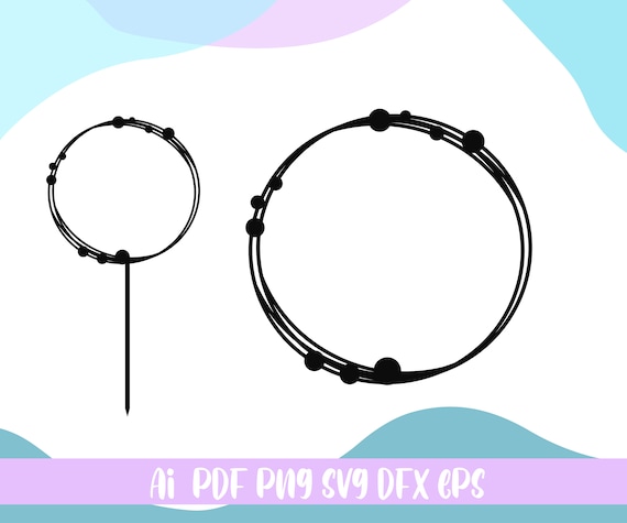 Circle Frame Svg Cake Topper Svg Files for Cricut Wreath - Etsy Israel
