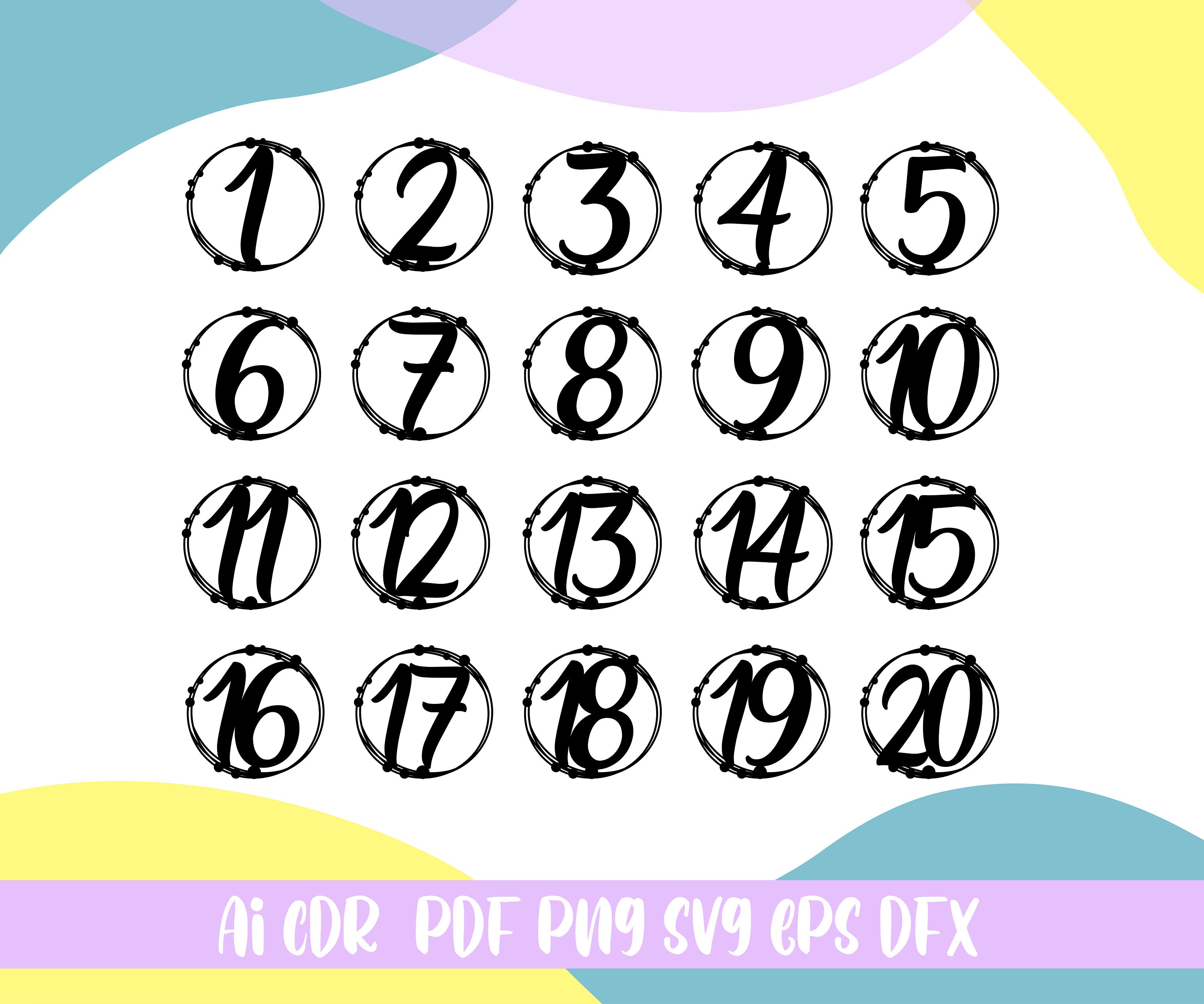 Numbers Cake Topper Svg,birthday Cake Topper SVG, Download File Ai,cdr ...