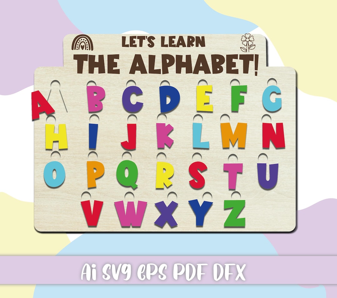 Montessori Alphabet Puzzle SVG | Educational Laser Cut File for Kids ...