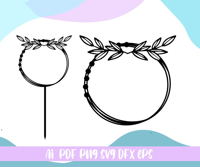 Marco circular svg, cake topper svg, archivos para cricut, marco de ...