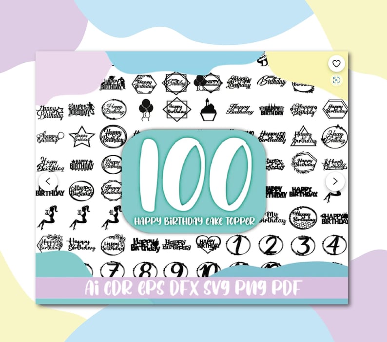 1000 Cake Topper SVG Bundle | Wedding & Birthday Cake Decorations ...