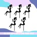 Sitting Lady Silhouette ,sitting Lady Svg Cake Topper,sitting Lady With ...
