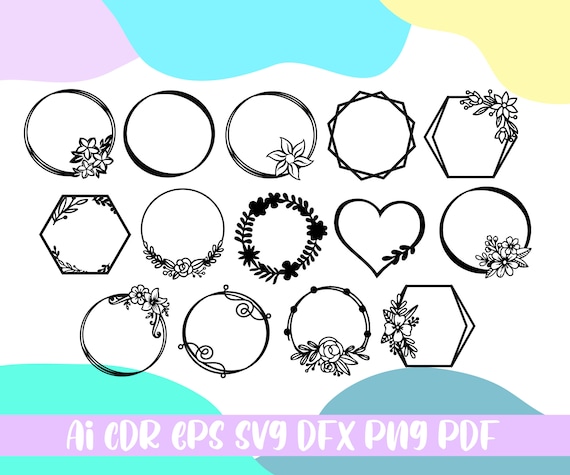 Circle Frame Svg Bundle Cake Topper Svg Files for Cricut - Etsy