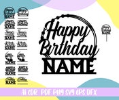 Laser Cut DXF Files Cnc Router Cake Topper Happy Birthday 4mm - Etsy Canada