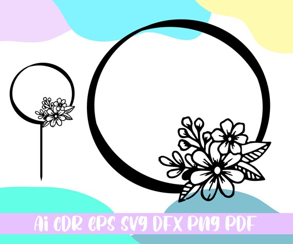 Circle Frame Svg Cake Topper Svg Files for Cricut Wreath - Etsy