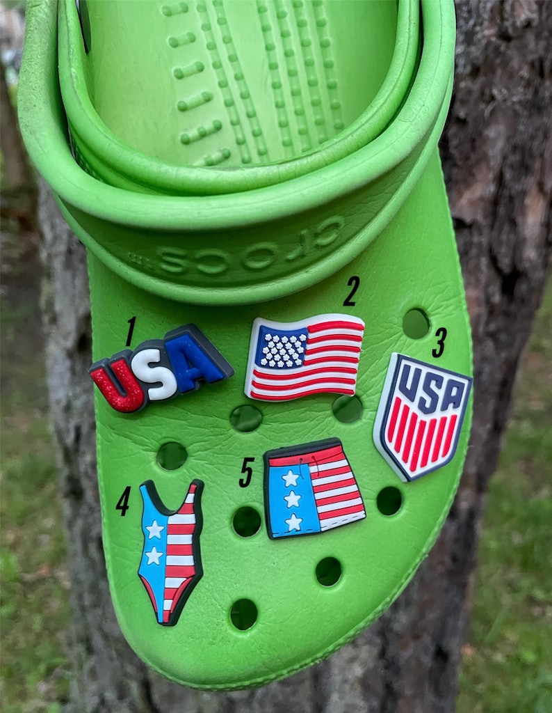 Shoe Charms USA Flag Sports Symbol Fourth of July - Etsy