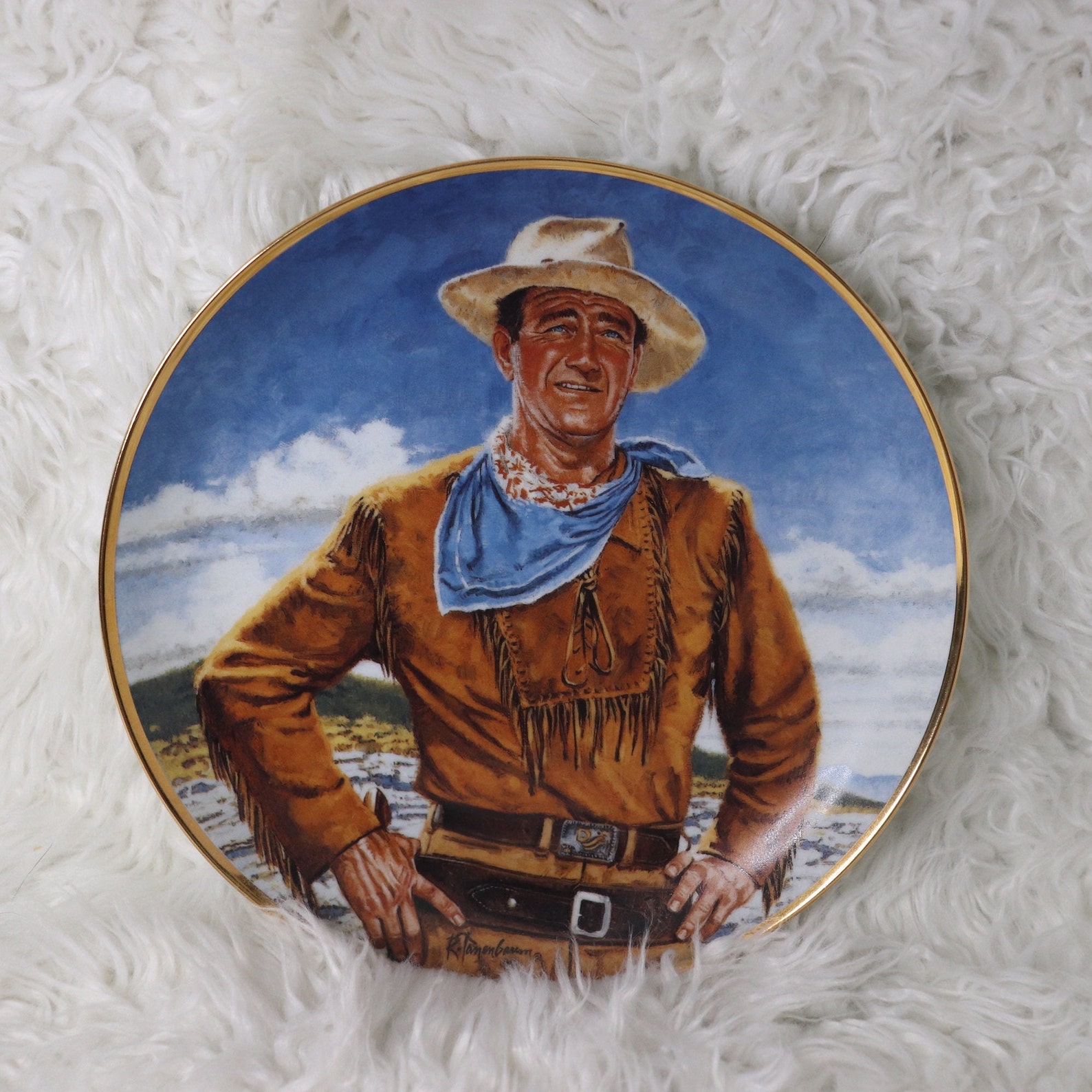 Pine Ridge John Wayne Collector Plate With Certificate - Etsy