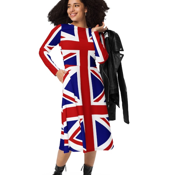 Union Jack Long Dress - Etsy