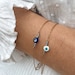 Evil Eye Gold Bracelet, WHITE Greek Eye Gold Chain, Gold Dainty Lucky Bracelet, Minimalist ...