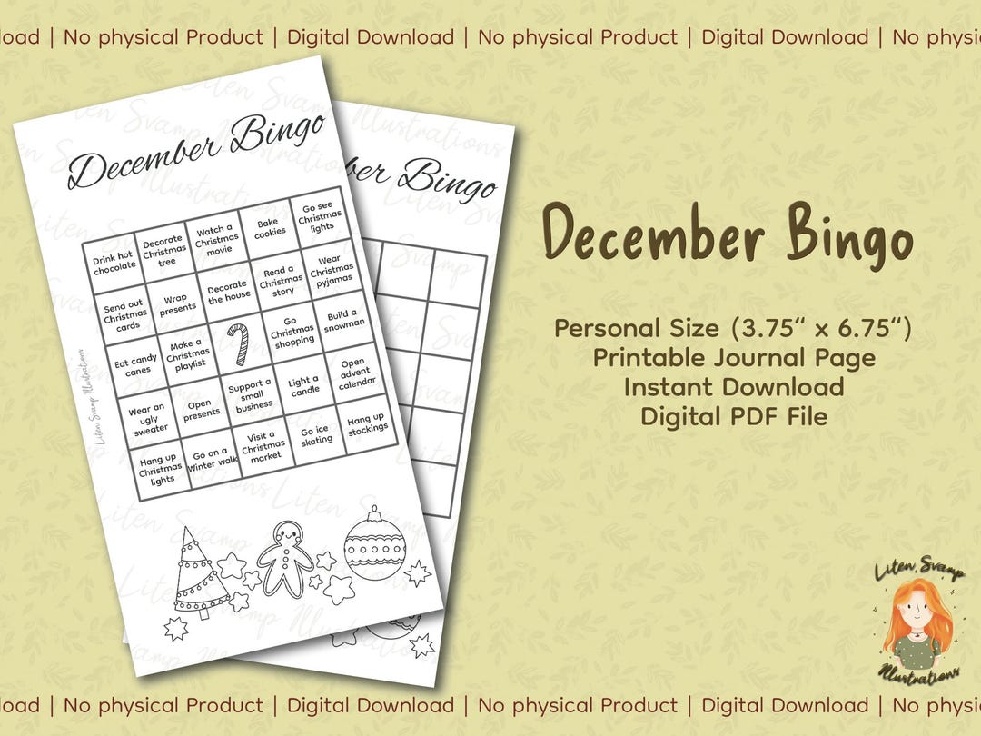 December Bingo Planner Inserts - Magical Witchy Planner & Journal ...