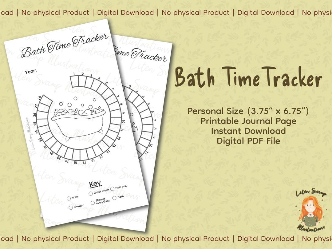 Bath Time Tracker – Printable Planner Inserts – Digital Download for ...