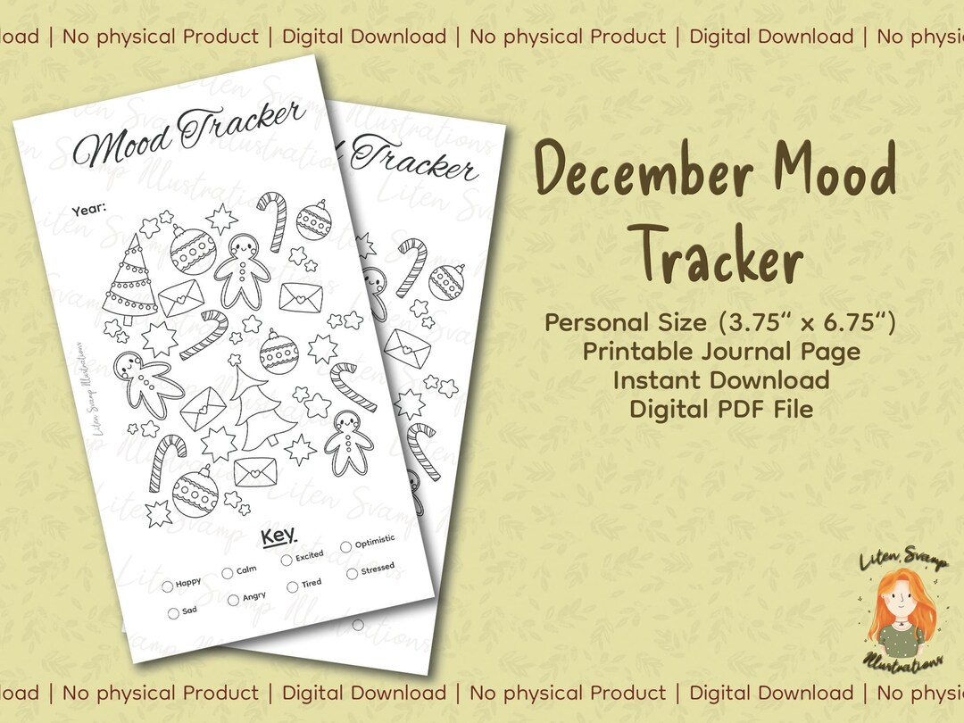 December Mood Tracker – Digital Download for Ring Planners (personal ...