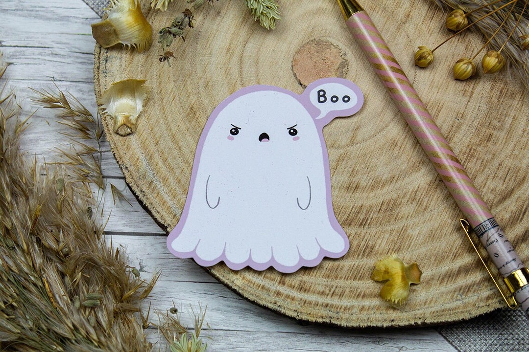 Adorable Grumpy Ghost Sticker Kawaii Planner Deco, Cute Ghost Decor ...