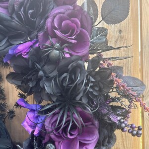 Gothic Raven & Spiders Halloween Wreath Halloween Wreath Front Door ...