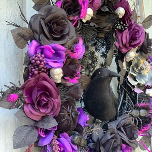 Gothic Raven & Spiders Halloween Wreath Halloween Wreath Front - Etsy